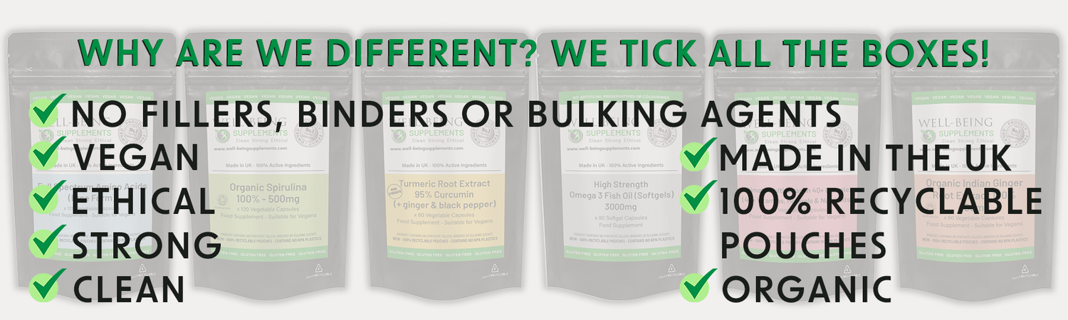 Well Being Supplements - Clean Strong Ethical - Vegan & Made in the UK